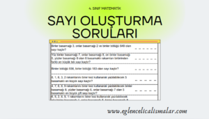 sayi olusturma 4.sinif etkinlikleri – Eğlenceli Çalışmalar